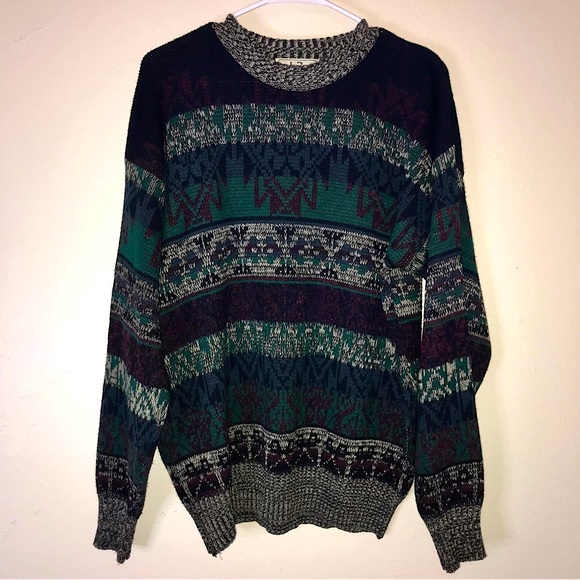 union pier | Sweaters | Vtg 8s90s Multicolormultidesign Cosby Crewneck ...